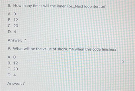 Solved Consider The Following Visual Basic Code Dim