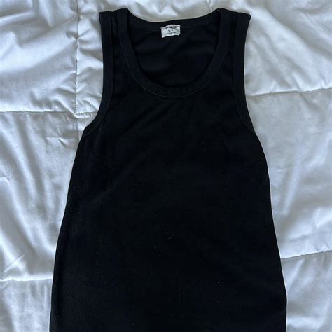 Black Ribbed Tank Top Brand New Top Never Depop