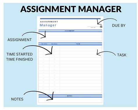 Student Assignment Manager Printable Stay Organized With Etsy Student Assignment Manager Printable Stay Organized With Etsy