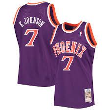 Phoenix Suns 7 Kevin Johnson Purple Orange Number1996 1997 Hardwood