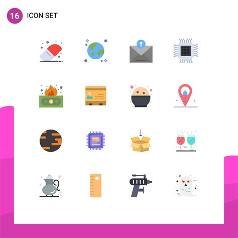 Stock Vector Icon Pack Of 16 Line Signs And Symbols For Risky Database Ecommerce Data Big