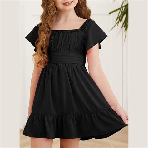 Tqwqt Girls Dresses Size Off Shoulder Tie Back Dresses Summer Cute