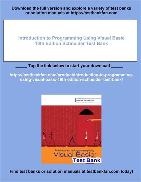 Introduction To Programming Using Visual Basic 10th Edition Schneider