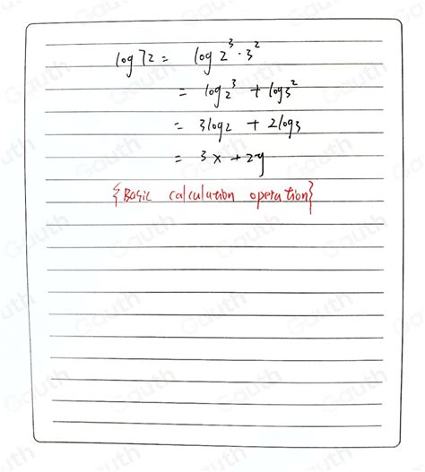 Solved If Log 2x And Log 3y Then What Is Log 72 Algebra