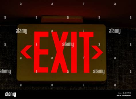 An Illuminated Exit Sign Stock Photo Alamy