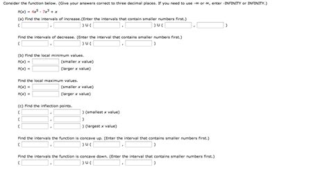 solved consider the function below give your answers
