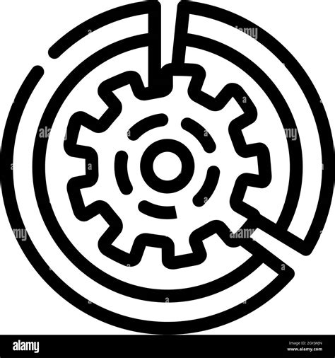 Gear Working Process Erp Line Icon Vector Illustration Stock Vector