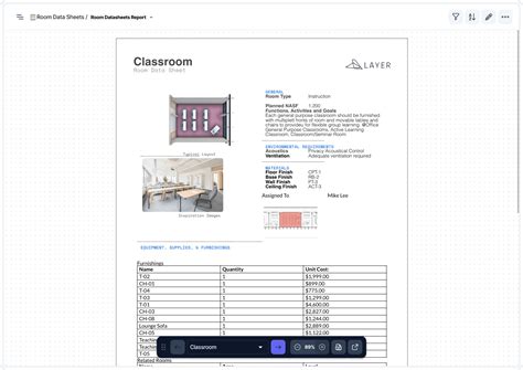 Architectural Room Data Sheets Explained Layer App
