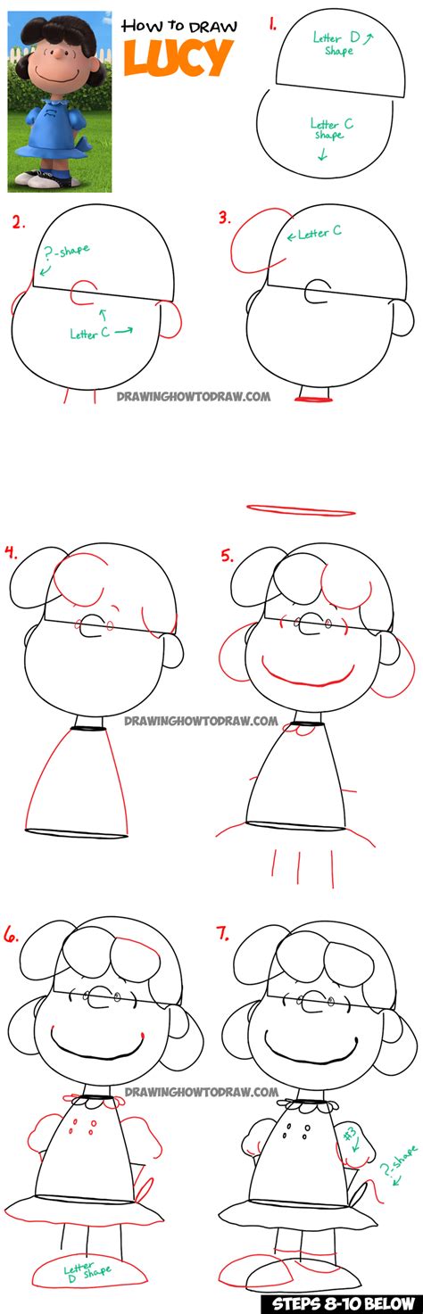 How To Draw Lucy From The Peanuts Movie Step By Step Tutorial How To Draw Step By Step Drawing