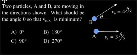 Solved Two Particles A And B Are Moving In The Directions Chegg