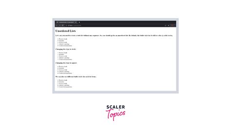 What Are Types Of List In HTML Scaler Topics