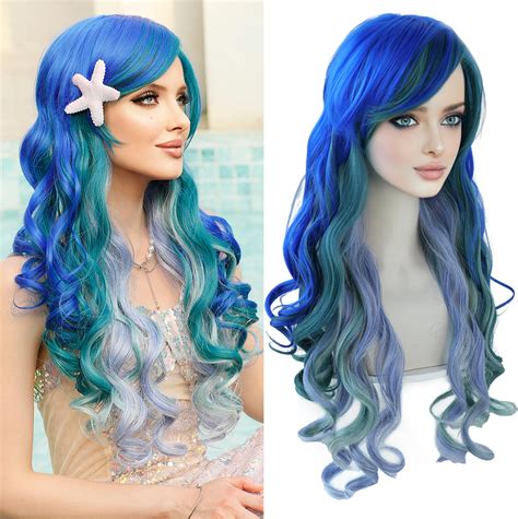 Long Curly Mermaid Costume Wig For Women Hair Unisex Adult