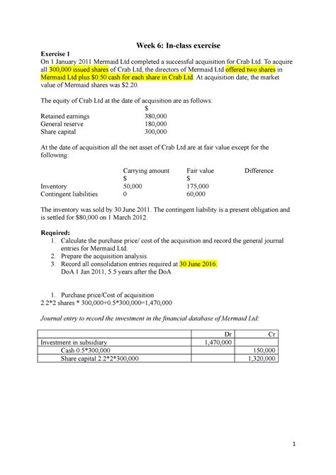 Week 6 Tutorial Week 6 In Class Exercise Exercise 1 On 1 January