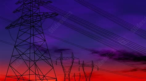 Best High Voltage Line Powerpoint Background For Presentation