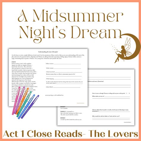 a midsummer night s dream act 1 scene 1 close reading annotating