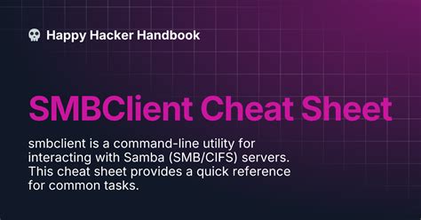 smbclient cheat sheet happy hacker handbook