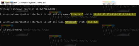 how to set static ip address in windows 10