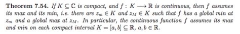 Real Analysis Prove That The Continuous F Mathbb C To Mathbb R Has A Global Max And Min