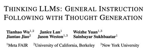 Thinking Llms 利用偏好学习提升llm的通用推理能力 Thinking Llms General Instruction Following With Csdn博客