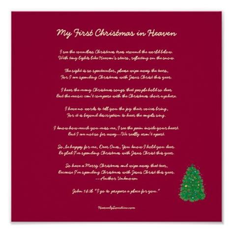 Poem My First Christmas In Heaven Printable