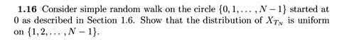 Consider Simple Random Walk On The Circle Chegg