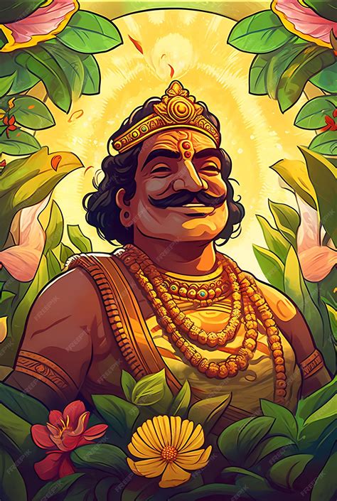 Premium Photo Maveli Painting Mahabali Maveli Drawing Cartoon Vector