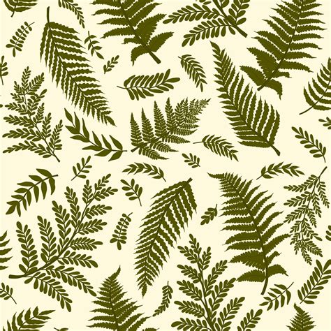 Seamless Pattern Fern Summer Seamless Pattern Sublimation Fabric