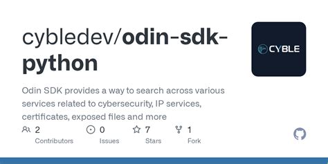 Github Cybledevodin Sdk Python Odin Sdk Provides A Way To Search