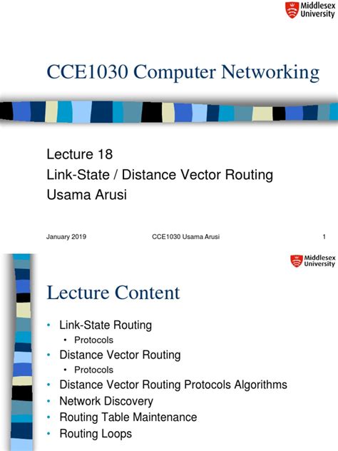Networking Lec 18 Link Distance Vector Routing Pdf Routing Router Computing