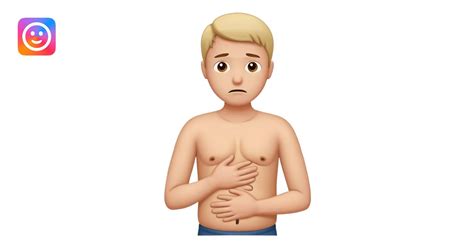 Sad Face With Hand On Stomach Showing Discomfort Hernia Pain Emoji Ai