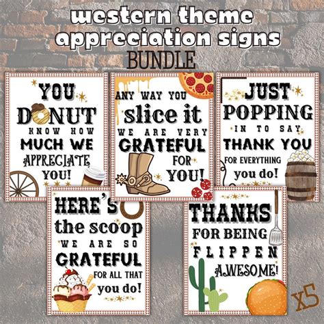 Teacher And Staff Appreciation Week Theme Food Signs Instant Print 5