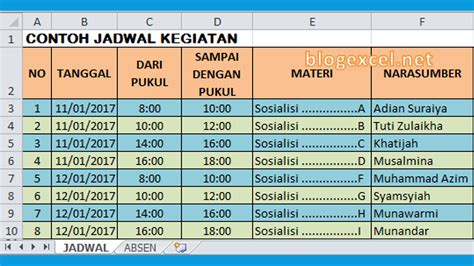 Data Rumus Absen Blog Tutorial Microsoft Excel