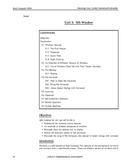 Basic Computer Skills Chapter 5 Basic Computer Skills Notes Unit 5