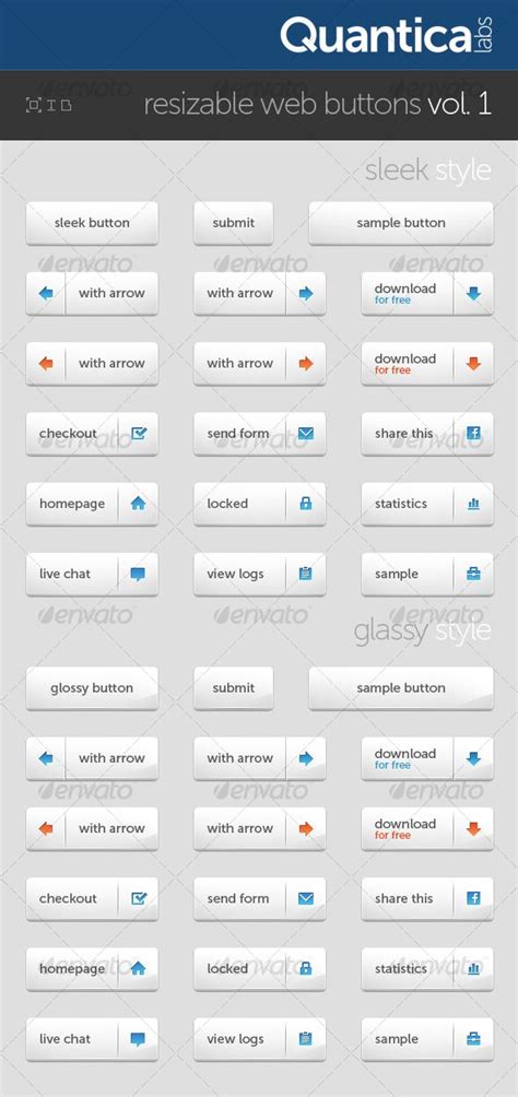 Resizable Web Buttons 1 Web Design User Interface Design Buttons