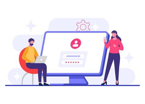 People Login To Devices Securely Flat Illustration Password Secure