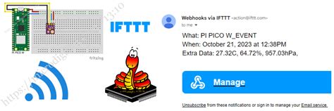 Raspberry Pi Pico W Sending Sensor Bme280 Readings Via Email With Ifttt
