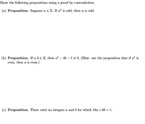 Show The Following Propositions Using Proof By Contradiction A Proposition Suppose Z If N2 Is