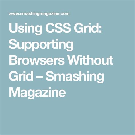 Using Css Grid Supporting Browsers Without Grid — Smashing Magazine