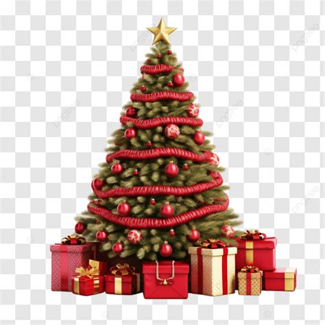축제용 빨간색 리본과 선물 패키지가 있는 녹색 크리스마스 트리 크리스마스 트리 빨간 리본 명절 선물 Png 일러스트 및 이미지 에 대한 무료 다운로드 Pngtree