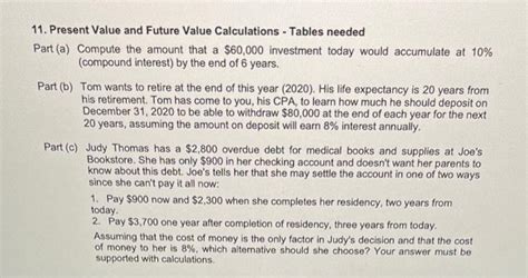 Solved Present Value And Future Value Calculations Chegg