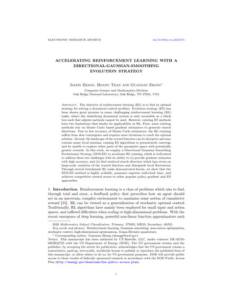 pdf accelerating reinforcement learning with a directional gaussian
