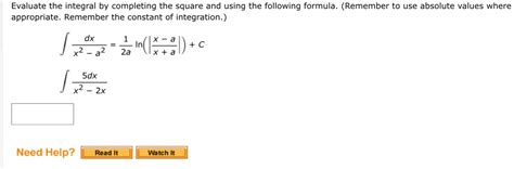 solved evaluate the integral by completing the square and