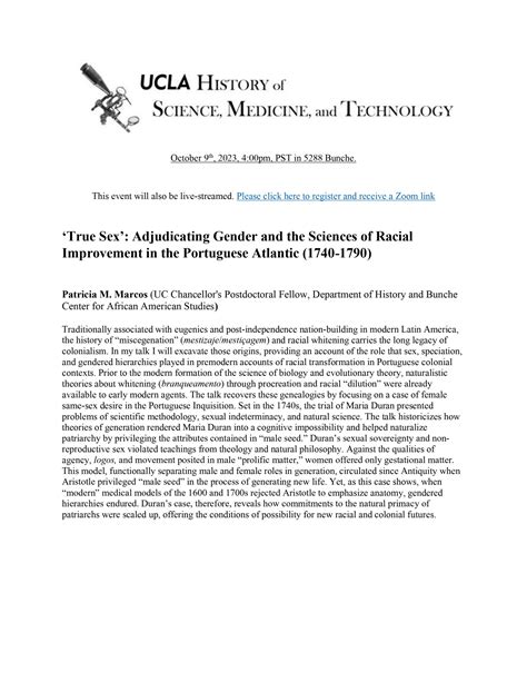 Patricia M Marcos ‘true Sex Adjudicating Gender And The Sciences
