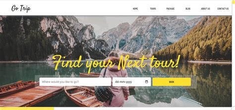 Traveltourism Website Using Html And Css Code Demo