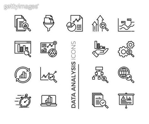 Simple Set Of Data Analysis Related Vector Line Icons Contains Such