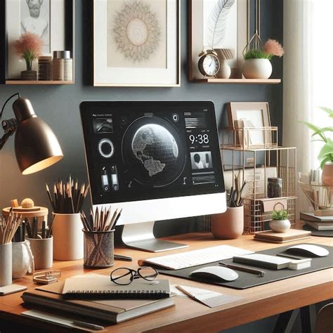 Neat And Tidy Desk Setup For An Organized And Efficient Workspace Premium AI Generated Image