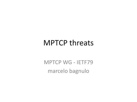 PPT MPTCP Threats PowerPoint Presentation Free Download ID 2493002