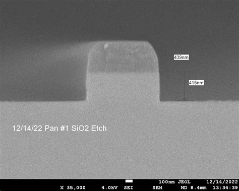 Test Data Of Etching Sio2 With Chf3cf4 Icp1 Ucsb Nanofab Wiki