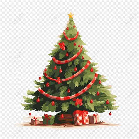 격자 무늬 크리스마스 트리 벡터만화클립 아트상표 Png 일러스트 무료 다운로드 Lovepik