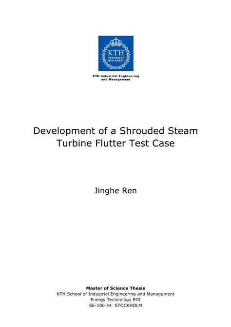 Pdf Development Of A Shrouded Steam Turbine Flutter Test Case